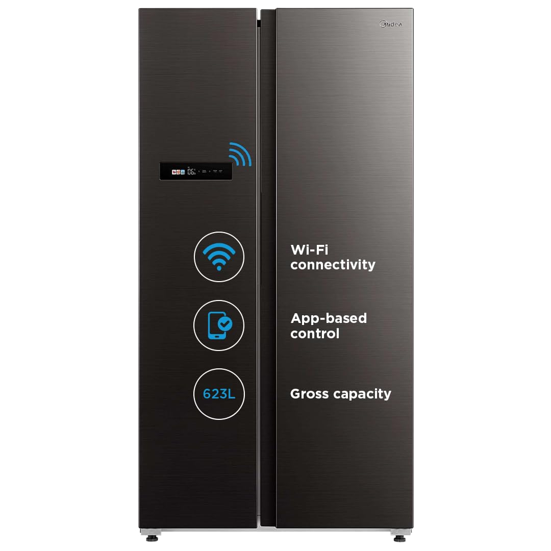Buy Midea 592 L Side By Side, Wi-Fi Double Door Refrigerator Voice ...
