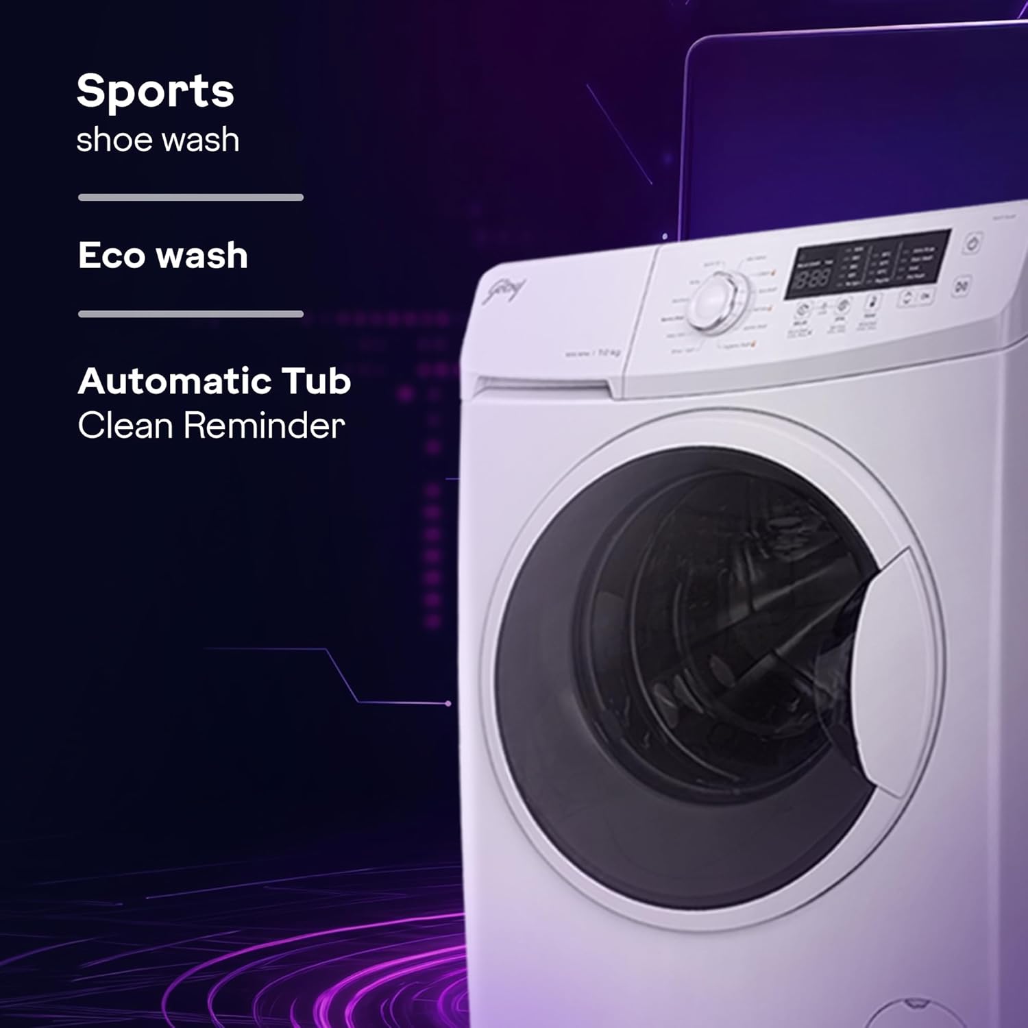 Godrej 8 Kg 5 Star Front Load Washing Machine with i-Sense & Inbuilt ...