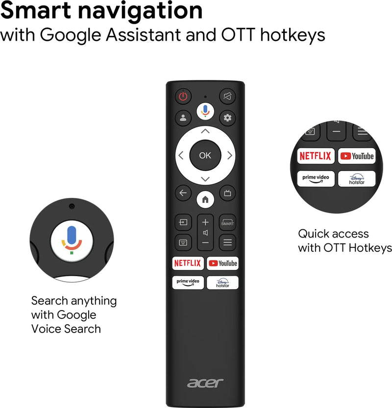 Acer 55 Inch 4K Smart Google TV | Dolby Vision, 36W Sound, Advanced I ...