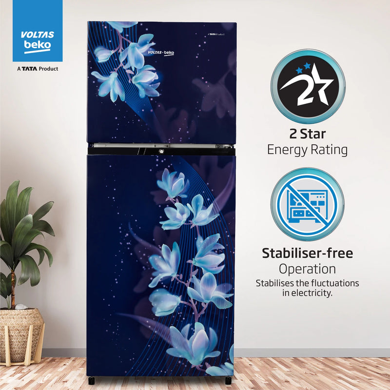 Voltas Beko 228L Frost Free Double Door Refrigerator | Dual Cooling, 2 ...